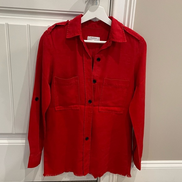 Zara | Tops | Zara Woman Red Shirt Overshirt | Poshmark